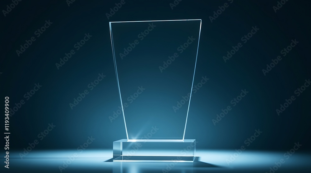 Empty acrylic award design mockup, blank glass trophy mockup. Template ...