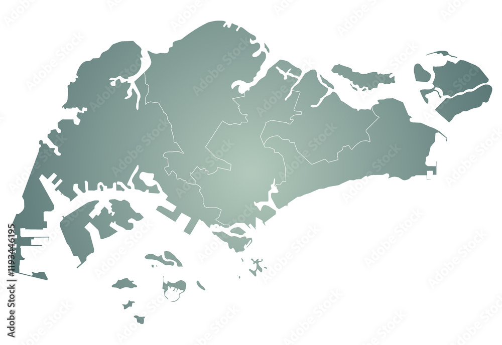 Illustration Stock Singapore map. CDC districts map of Singapore, empty ...