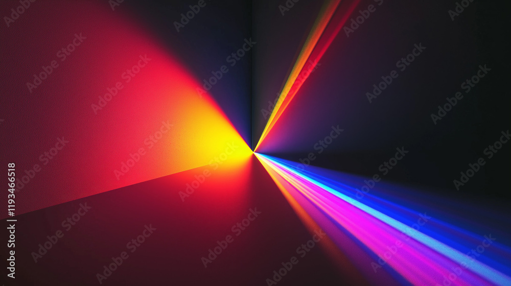 Colourful prism light background, Burst of light refracted through a ...