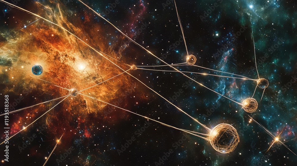 Artistic rendering of quantum entanglement with shimmering threads ...