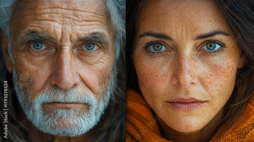 Contrasting images of healthy and unhealthy aging showcasing different ...