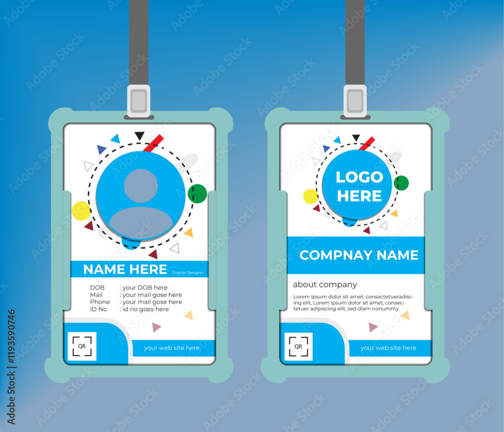 Modern identity card design template. Employee ID card design. Stock ...