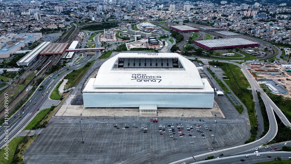 Itaquera, São Paulo, Brasil - 13 de January de 2025: Aerial view of the ...