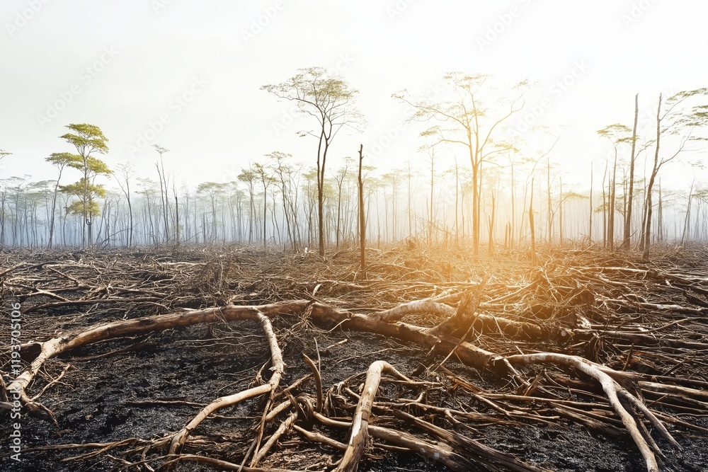 Aerial view highlighting the impact of deforestation in the Amazon ...