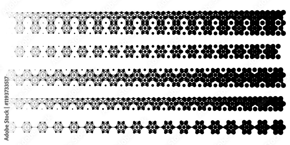 Stipple metaball, organic molecular border pattern. Pixel dots ...