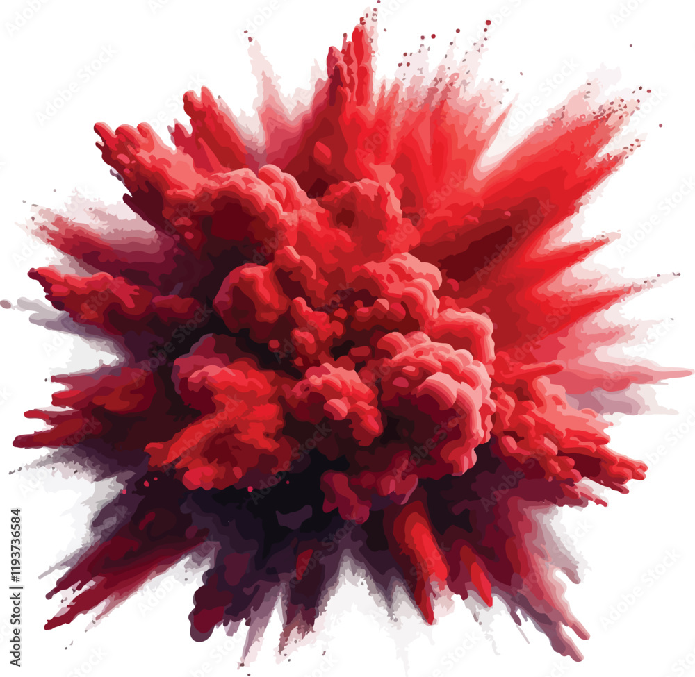 red color explosion isolated vector illustration Stock Vector | Adobe Stock
