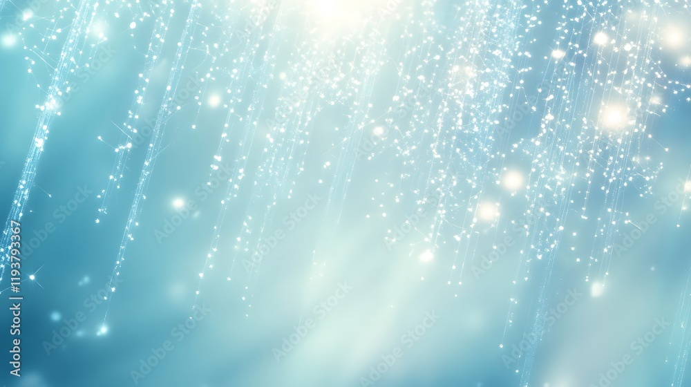 Ethereal network connections on a soft blue background, depicting ...