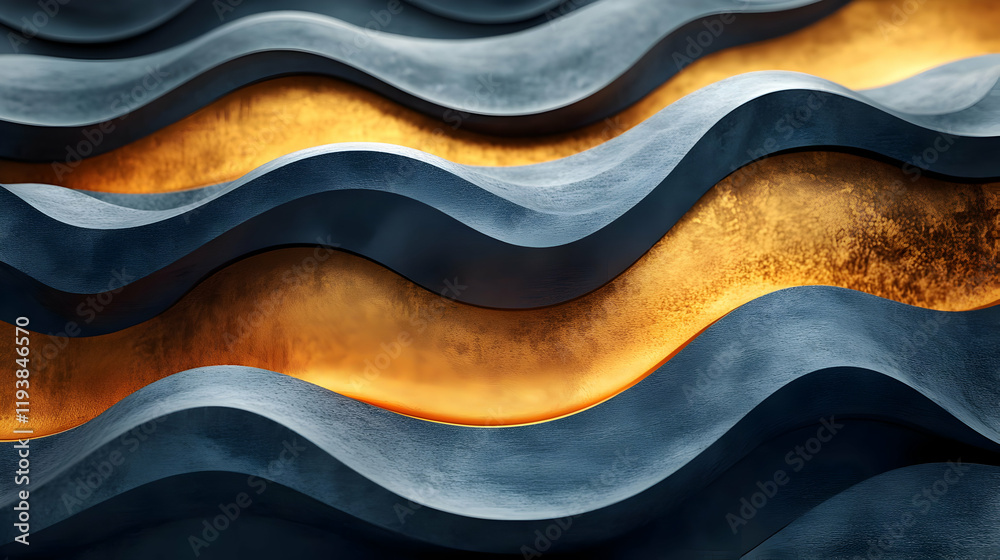 Abstract Gold and Blue Wave Texture Background. Modern Elegant Design ...