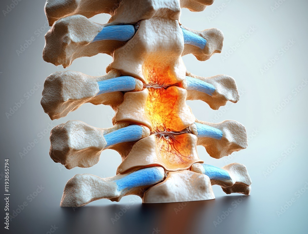 Human Spine Cracked Vertebra Fracture Concept Medical Anatomy ...