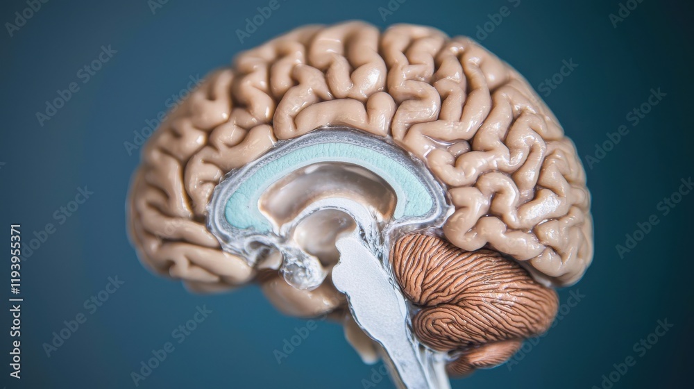 Detailed anatomical model of a human brain showcasing its structure and ...