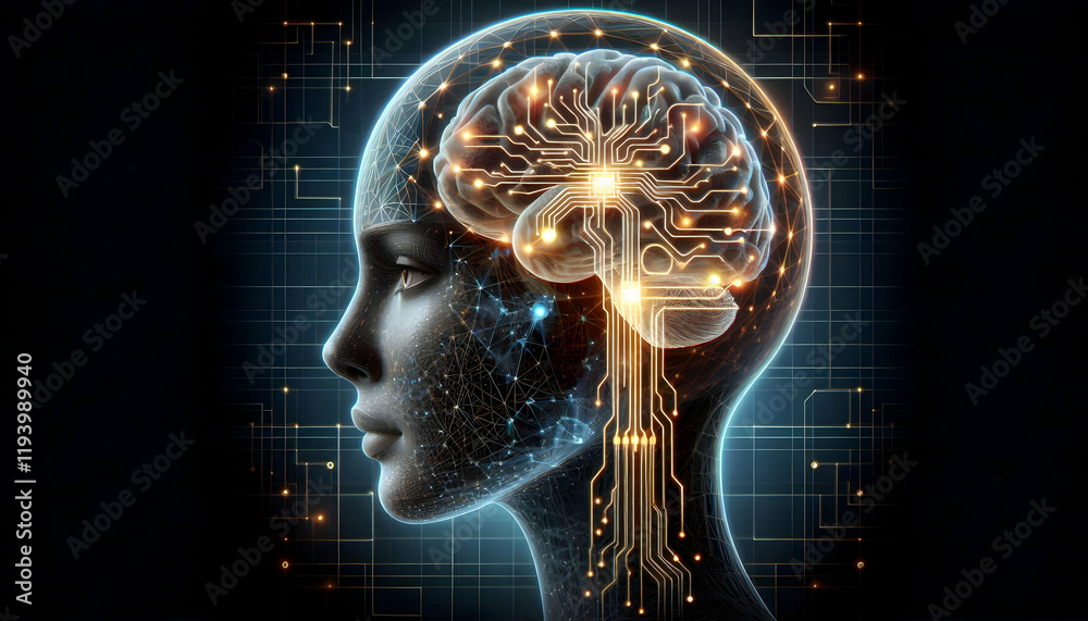 Atom A cutaway diagram of a human head, with one side showing a ...