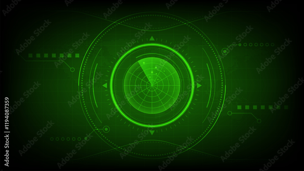 Radar Monitor, futuristic HUD ui Control Radar screen and target spot ...