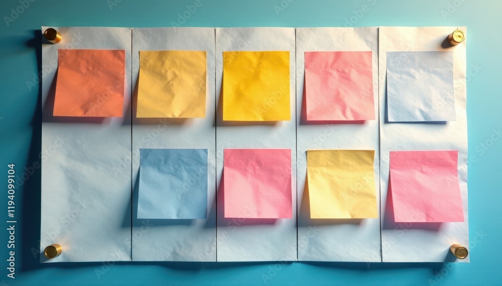 Simple Paper Kanban Board with Software Development Tasks , team ...