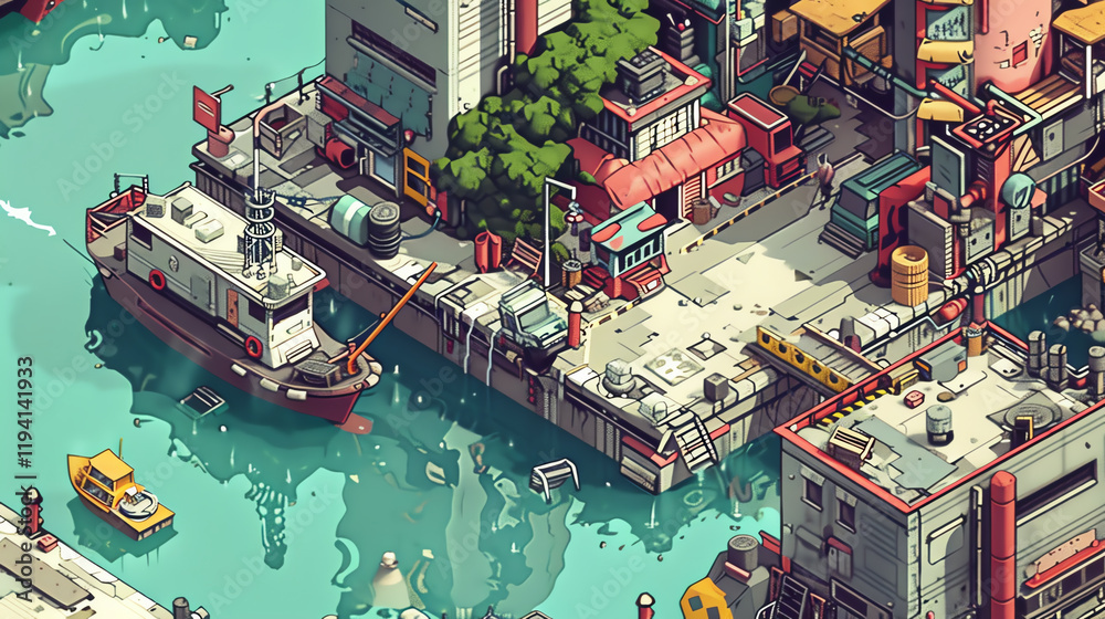 Experiment with unexpected camera angles in a pixel art style to ...