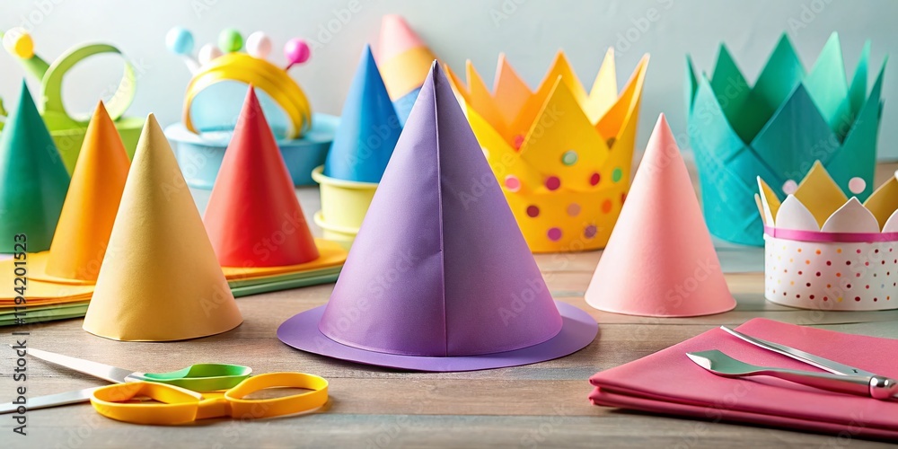 Easy DIY Paper Hat Craft Tutorial: Step-by-Step Guide with Photos Stock ...