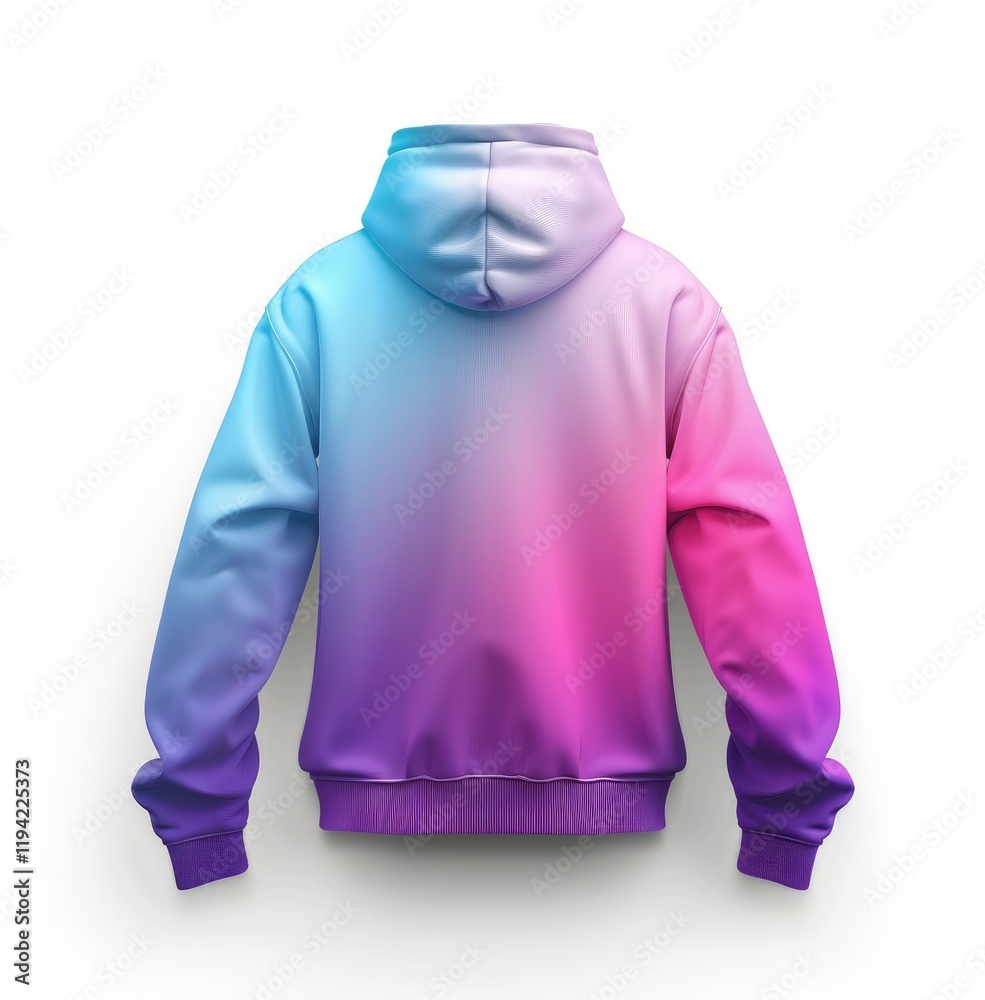 Neon Color Shades Hoodie Back View on Transparent White Background for ...
