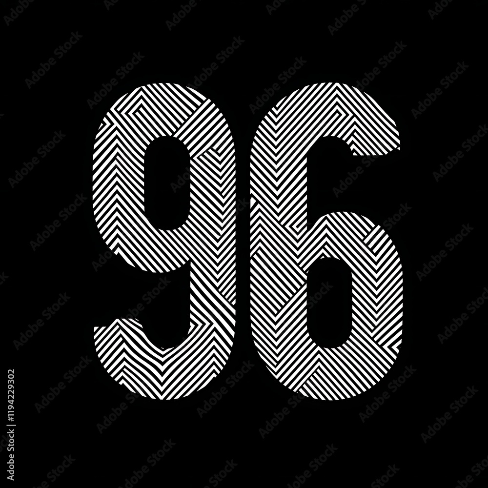 Dynamic Minimalist Number Icon Featuring Bold Striped Design in ...