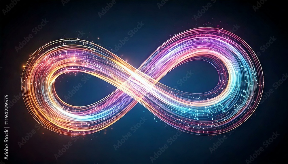 infinity symbol with softly shimmering edges floating mid-air. Stock ...