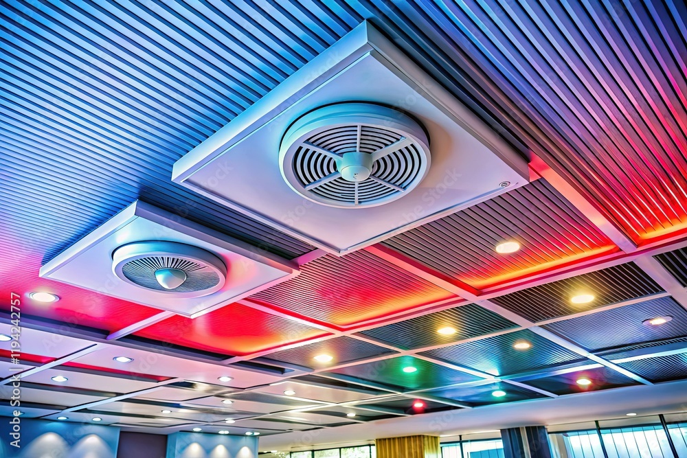 Modern Ceiling Design: Air Conditioning, Lighting, Smoke Detector ...