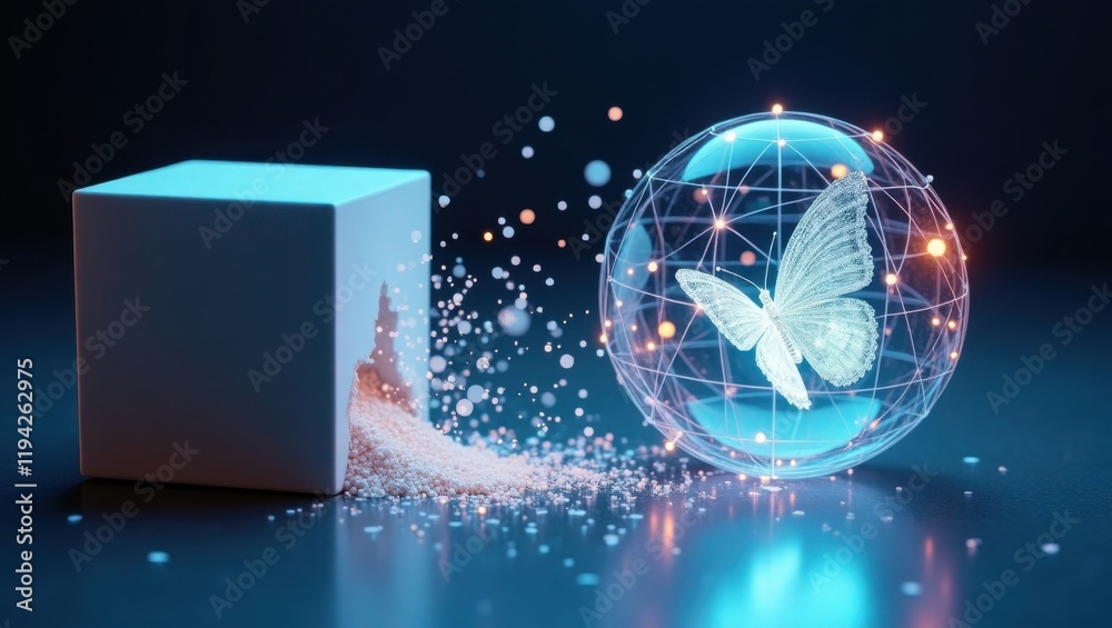 Symbolic Transformation: A Digital Butterfly Emerging from Abstract ...