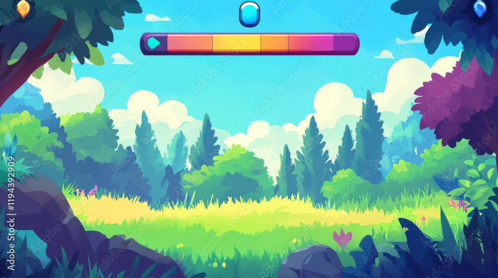 Vector game life progress bar. Cartoon ui avatar frame with health and ...