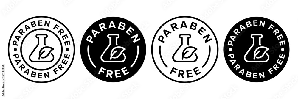 Paraben Free with a leaf drop label, logo, badge, icon, sticker, symbol ...