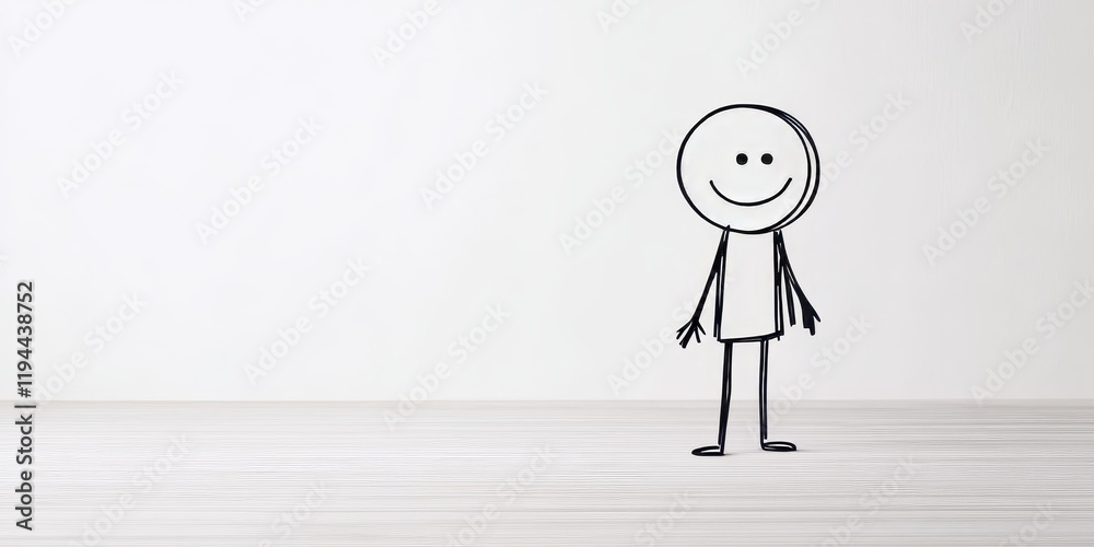 Isolated stick figure on a clean white background, showcasing the ...