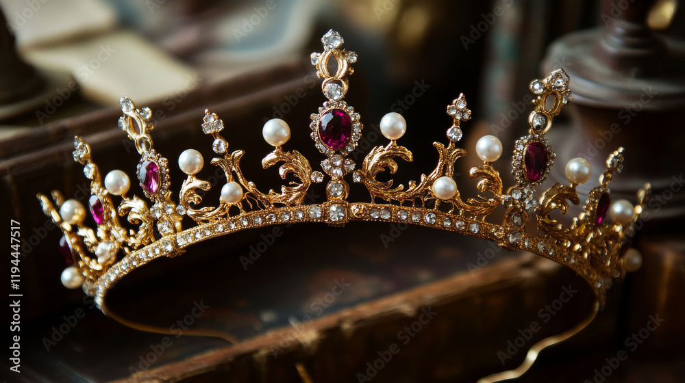 Realistic royal crown. King jewels, monarchs crowns with gems stones ...