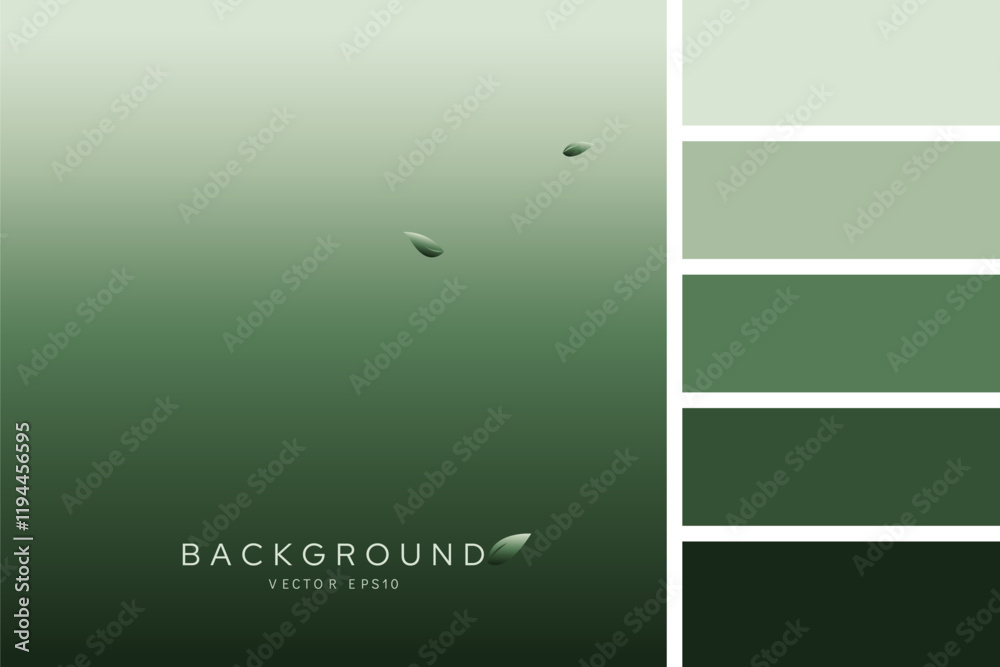 Smooth gradient background with shades of green color palette ...