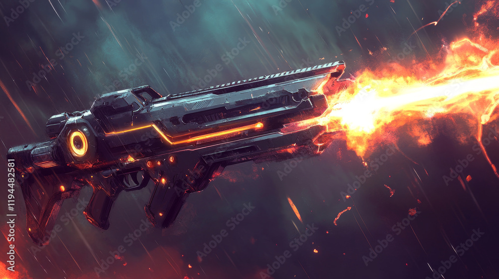 Space blasters and guns with shoot effect with laser, fire and plasma ...