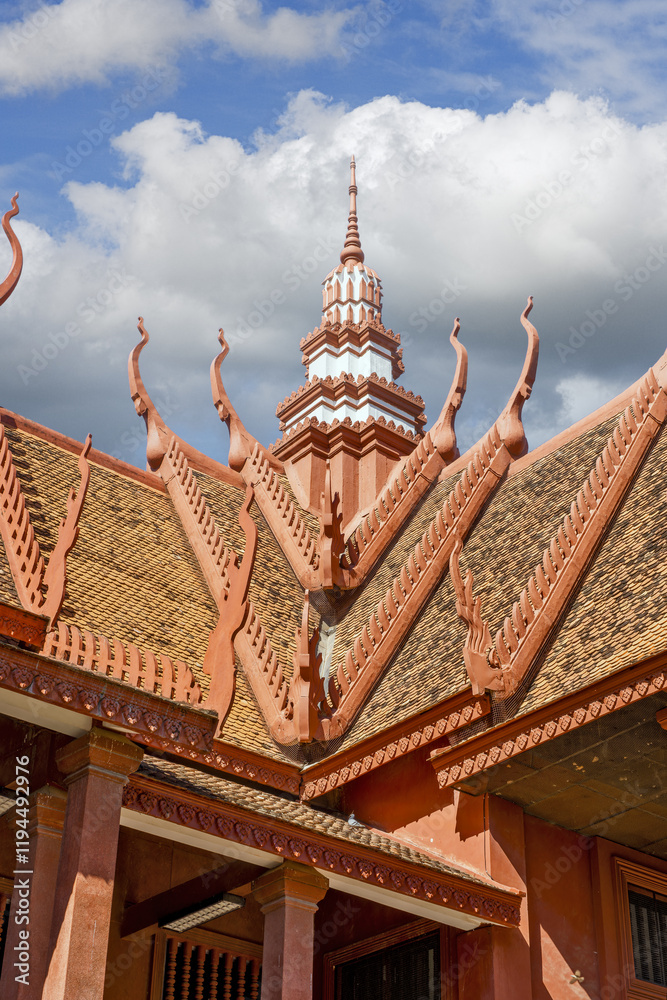 details of the roof of The National Museum of Cambodia, a fine example ...