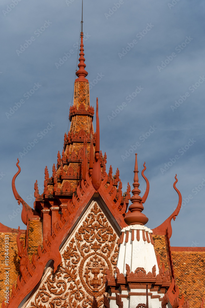details of the roof of The National Museum of Cambodia, a fine example ...