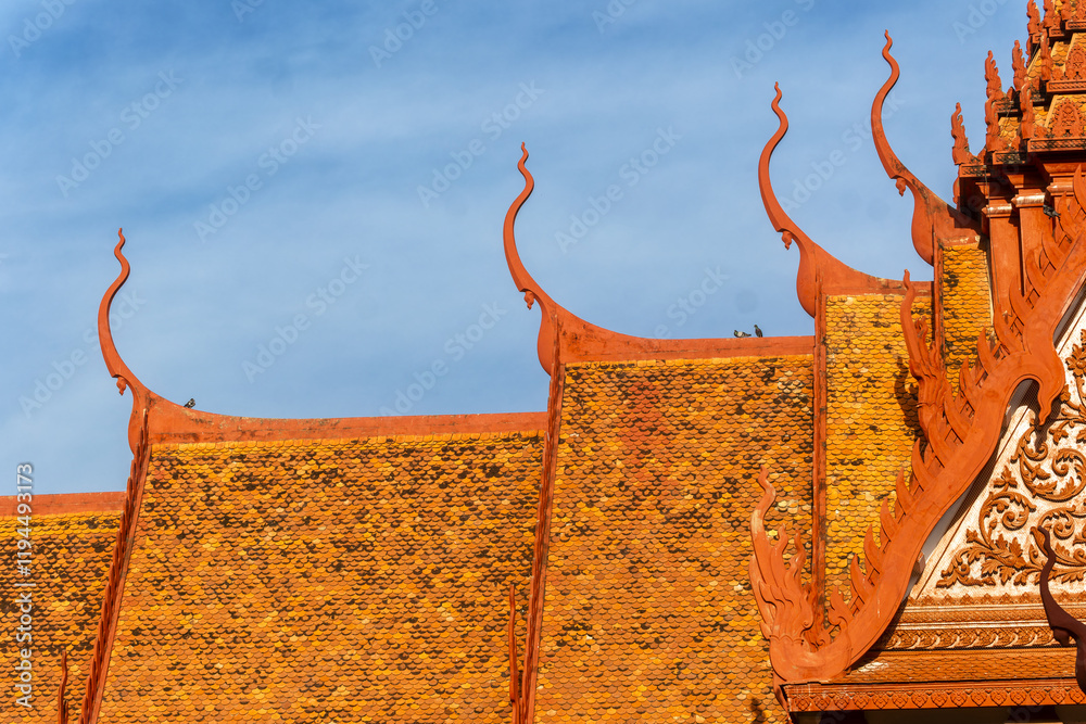 details of the roof of The National Museum of Cambodia, a fine example ...