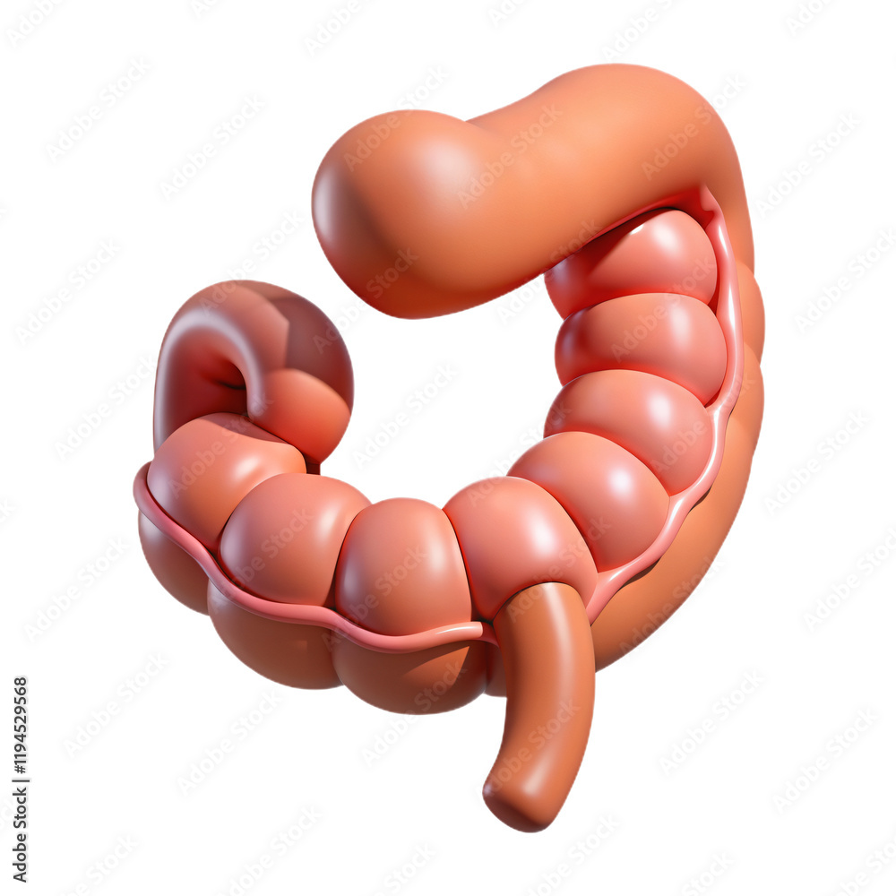 Realistic 3D Model of Human Intestine Anatomy for Scientific Use Stock ...