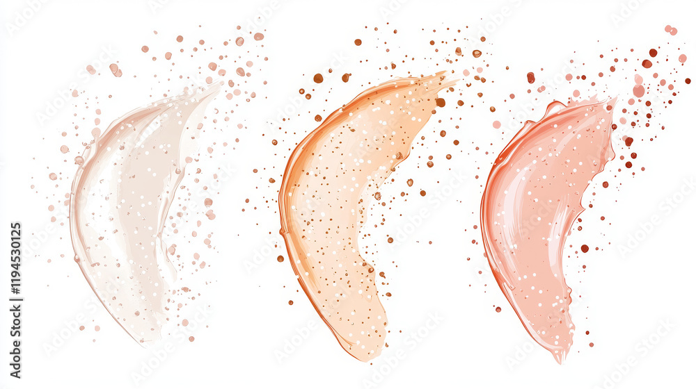 Set of scrub cream swatches isolated on transparent background. Vector ...