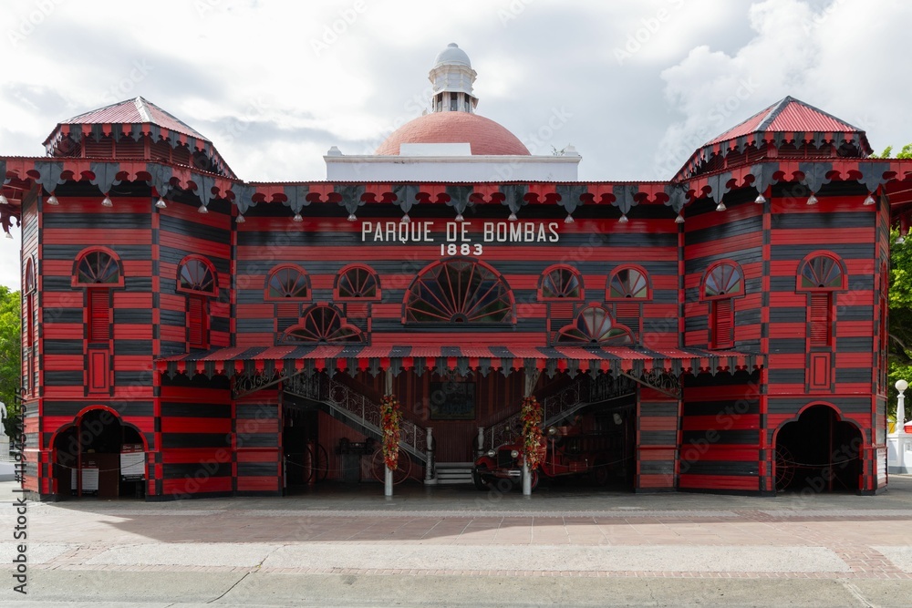 istoric Parque de Bombas in Ponce, Puerto Rico, features an iconic red ...