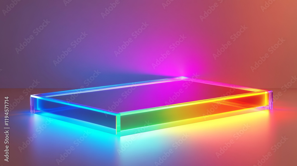 3d pride podium with rainbow. Lgbtq platform with glass for product ...