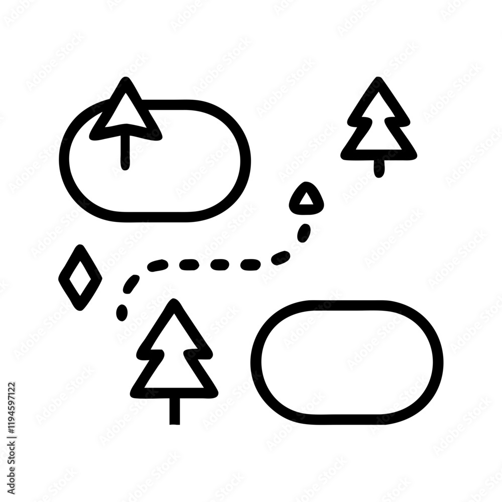 game trail icon, game trail line art - simple line art of game trail ...