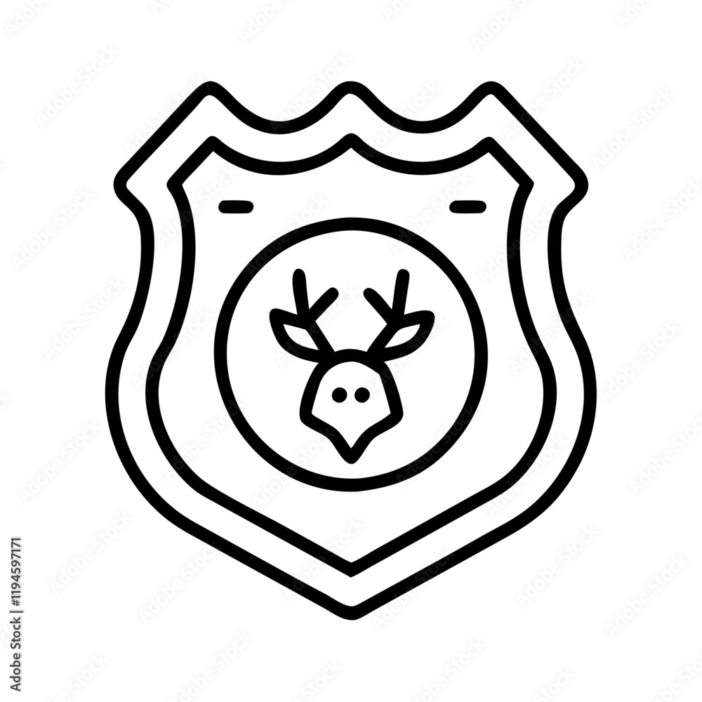 Стоковое векторное изображение «game warden badge icon, game warden ...