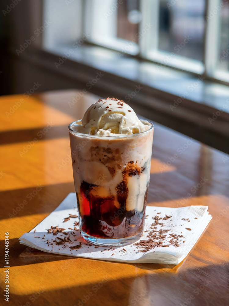 Chocolate Soda Float: A simple yet striking photo of a chocolate soda ...