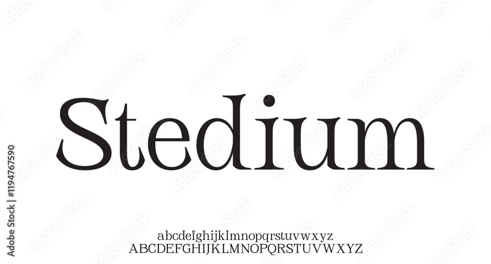 Elegant serif font alphabet letters and numbers typography lettering ...
