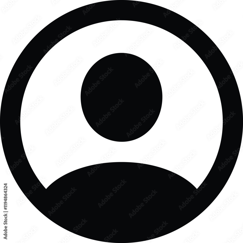 Vector flat illustration in grayscale. Avatar, user profile, person ...