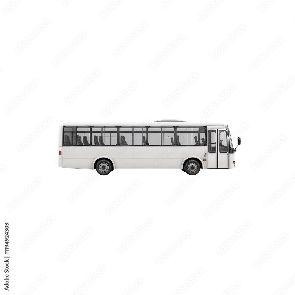 White Passenger Bus: A sleek and modern white passenger bus, its ...