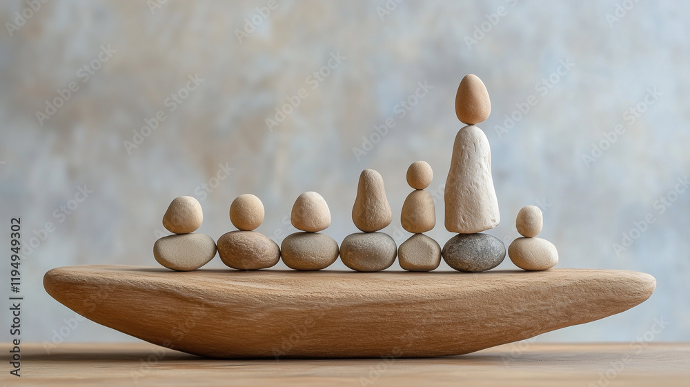 image depicts harmonious arrangement of stones symbolizing balance and ...