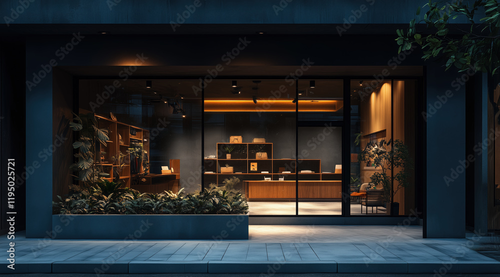 Mockup storefront, shop facade and window. Template for storefront ...