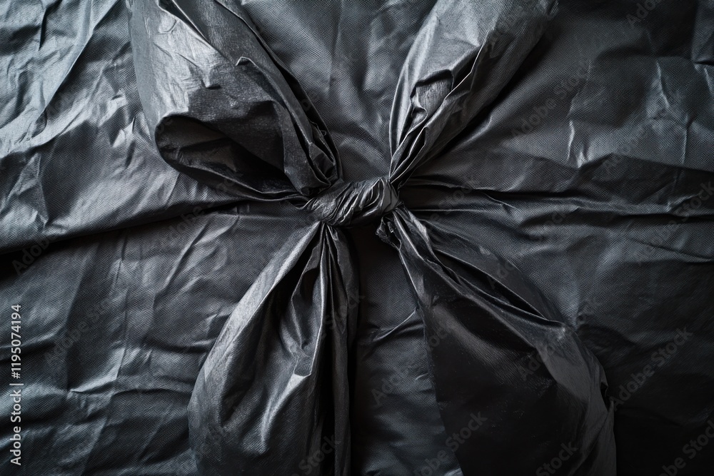 Stock-Foto „Tied trash bags on stark background, detailed textures and ...