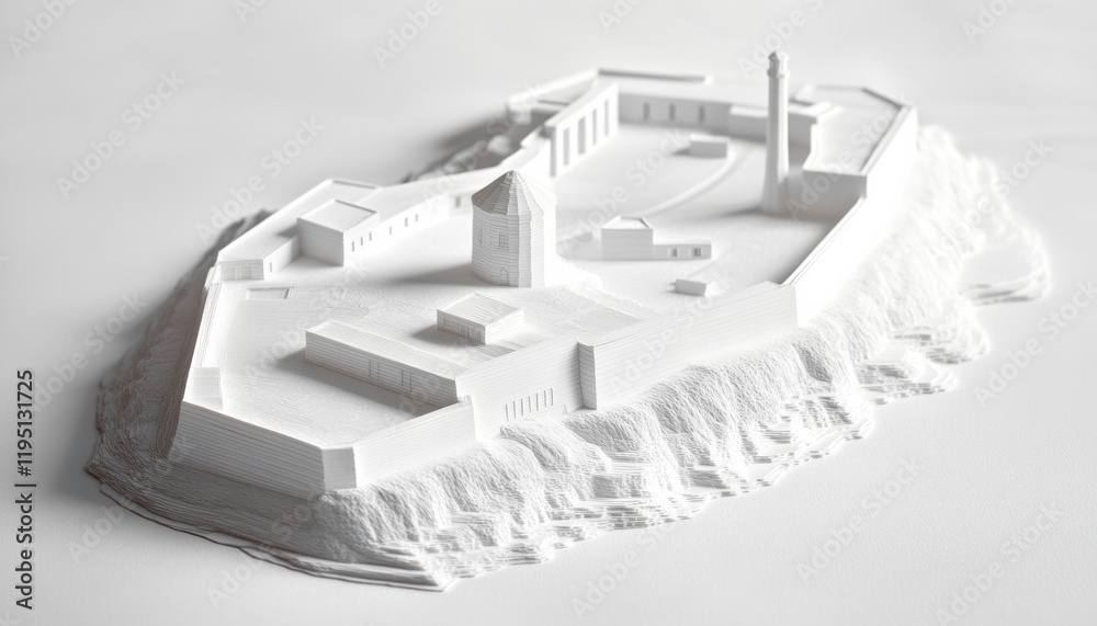 Artistic paper cut and wood cut model of robben island prison south ...