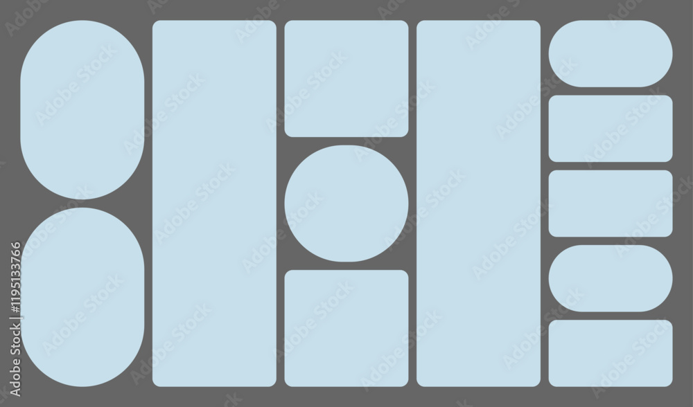 Dimensions 16x9 trendy bento grid layout style brick Ui UX templates ...