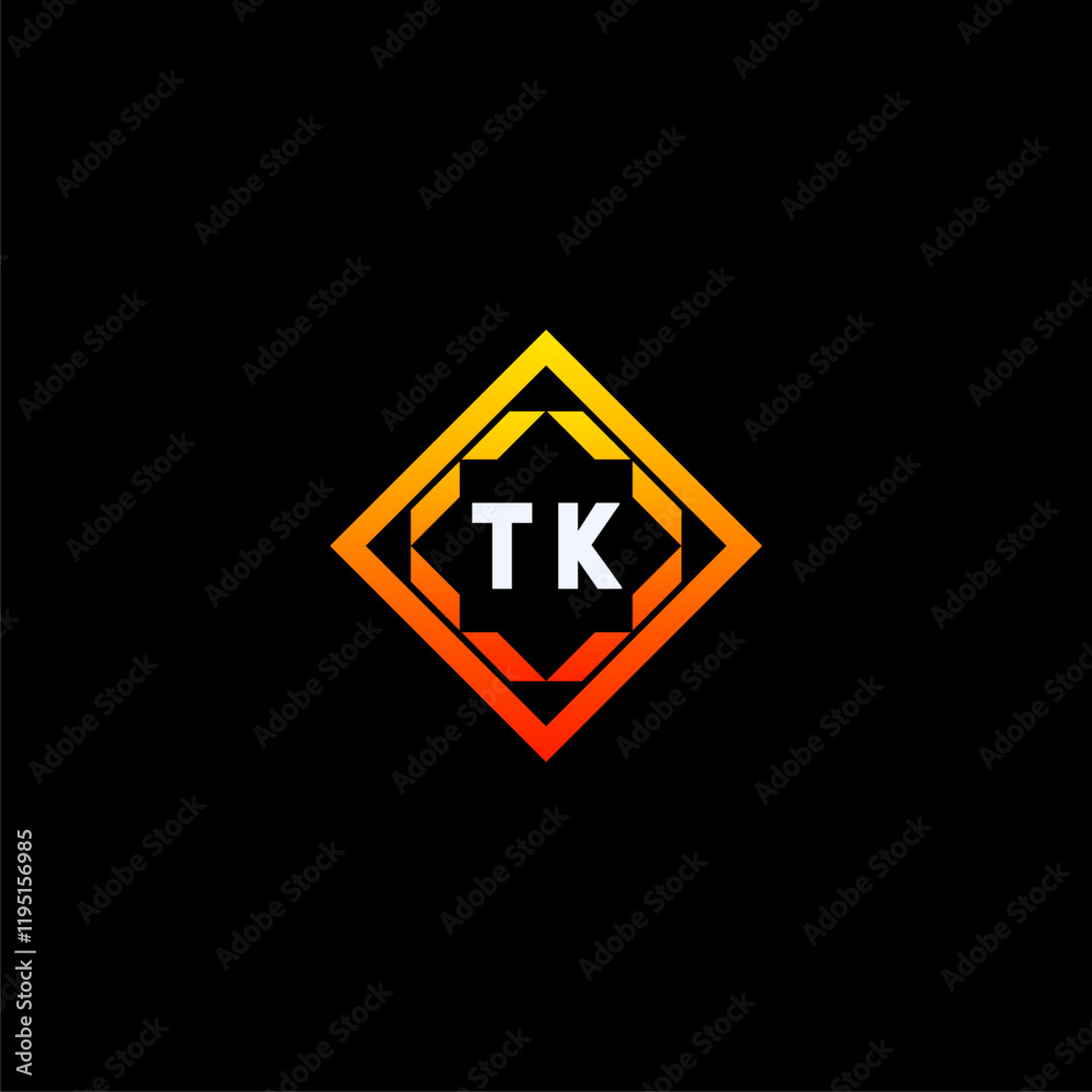 TK initials dynamic geometric logo design features a bold lettering ...