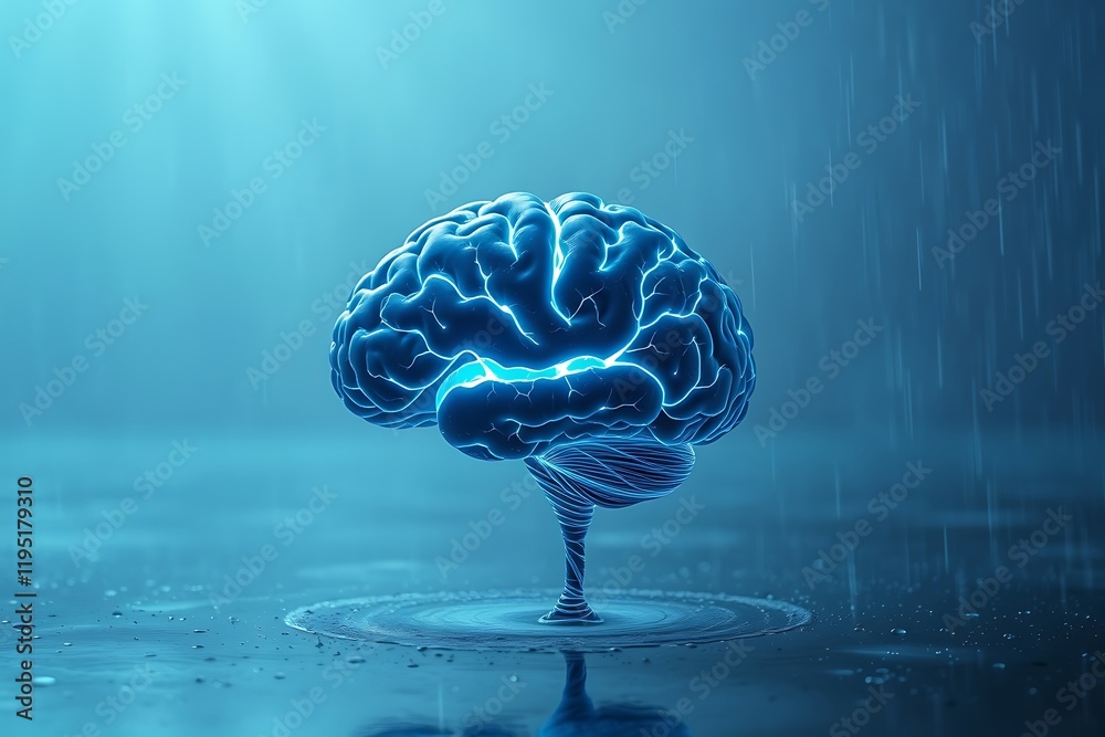 Human Brain 3d with sparks and resembling scientific evolution of scan ...